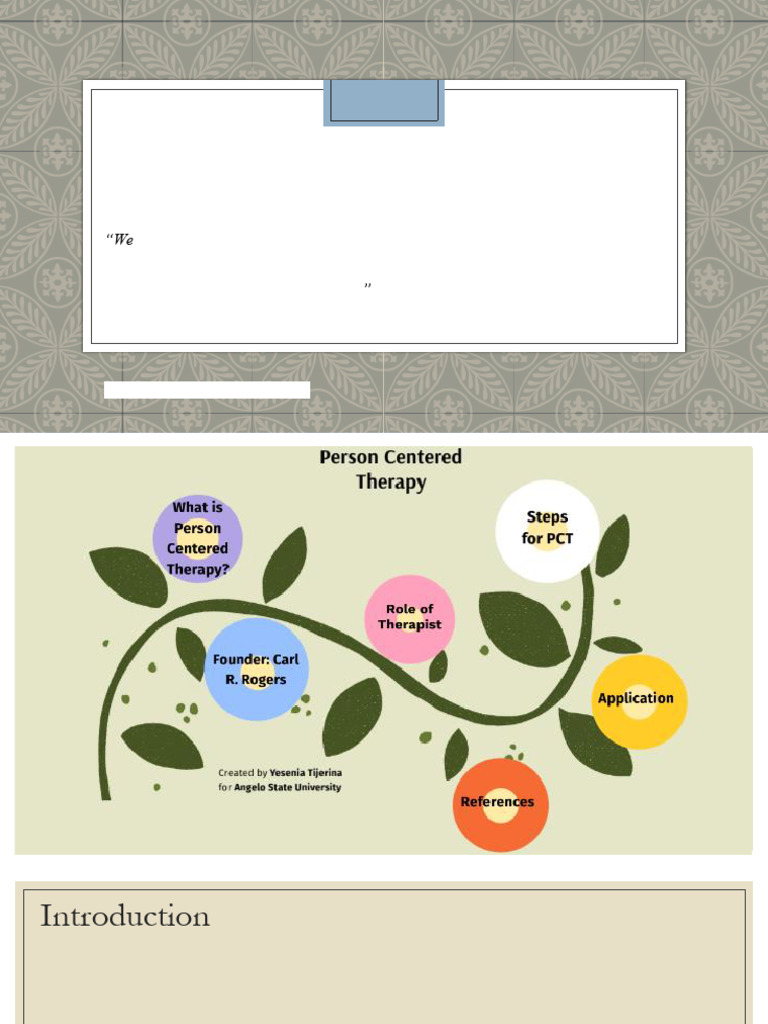 Rogers - Person Centered Therapy | PDF | Psychotherapy | Empathy