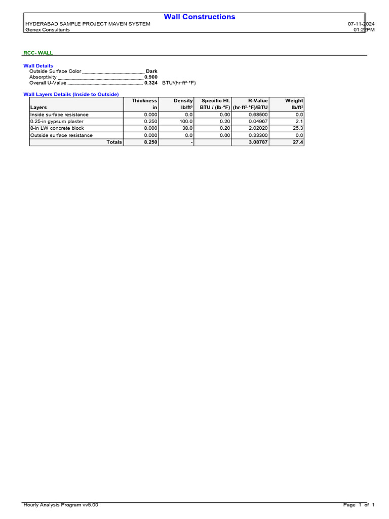 RCC Wall U Value 110724 | PDF