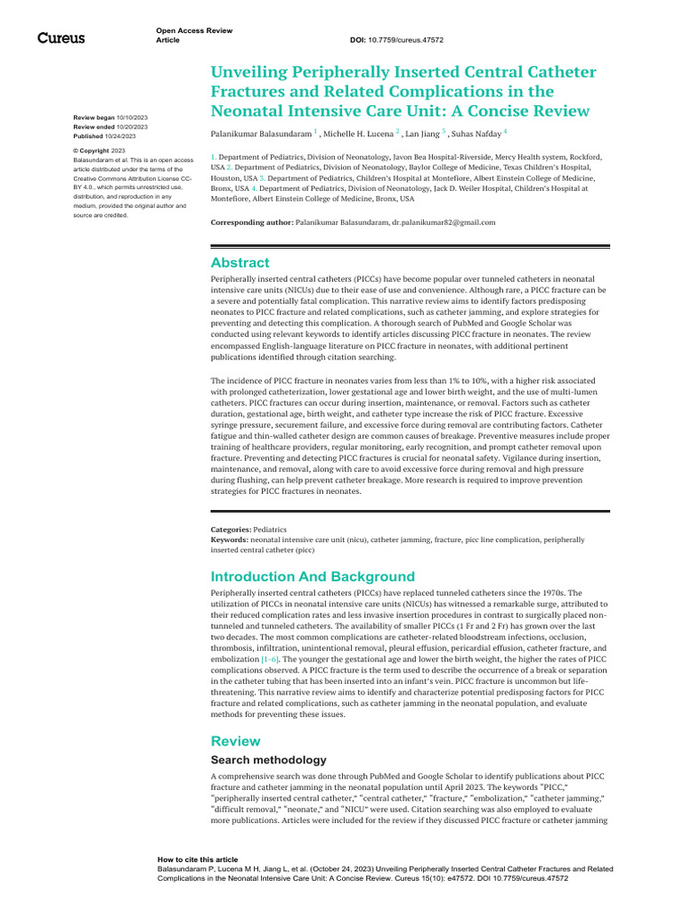 Unveiling Peripherally Inserted Central Catheter F | PDF | Catheter | Vein