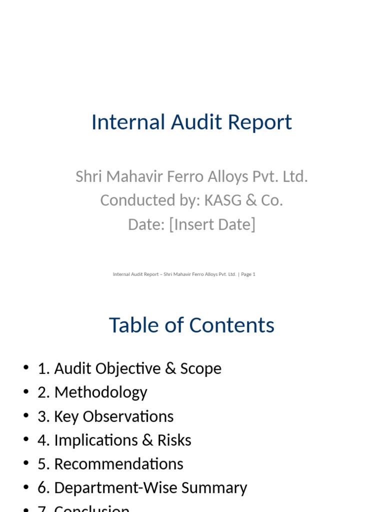 Internal Audit Findings for Mahavir Ferro | PDF | Internal Audit | Audit