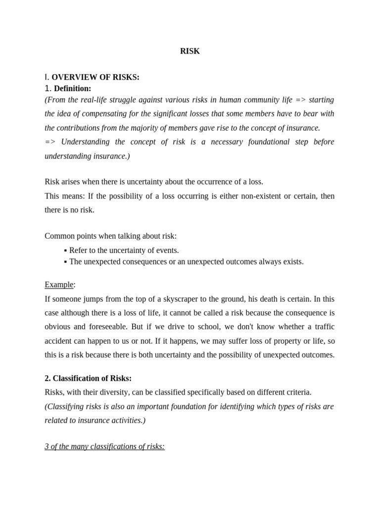 Understanding Risk: Types and Management | PDF | Insurance | Indemnity