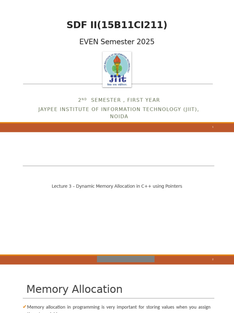 L3 - Dynamic Memory Allocation in C++ | PDF | Pointer (Computer Programming) | Variable ...