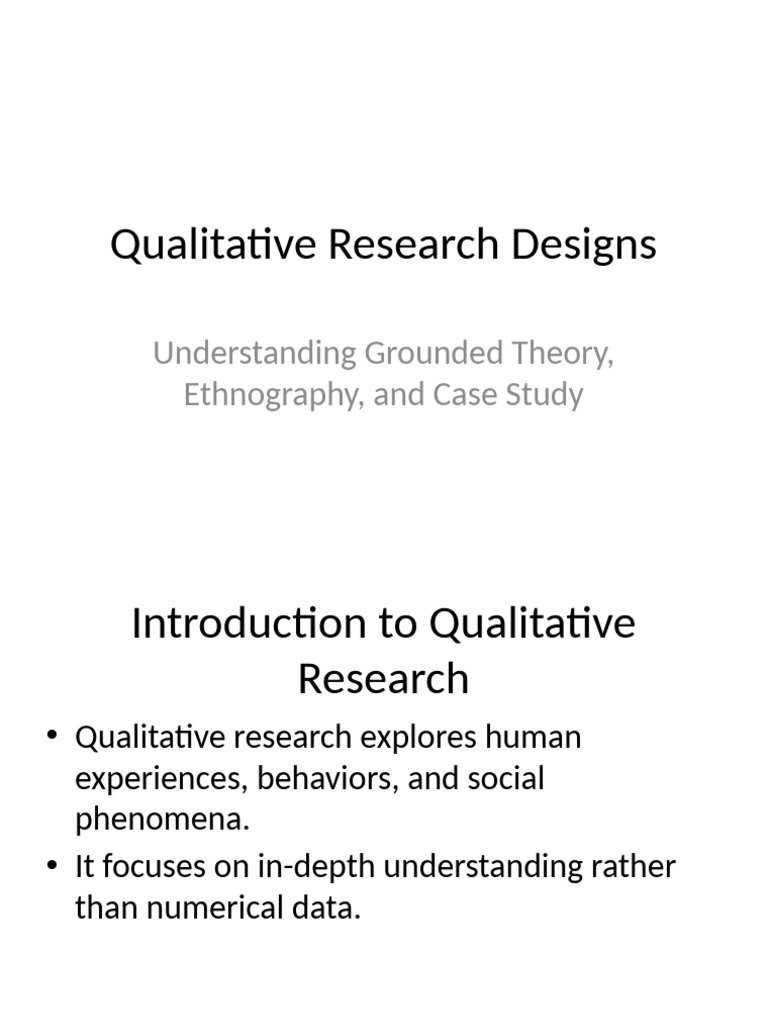 Qualitative Research Designs | PDF