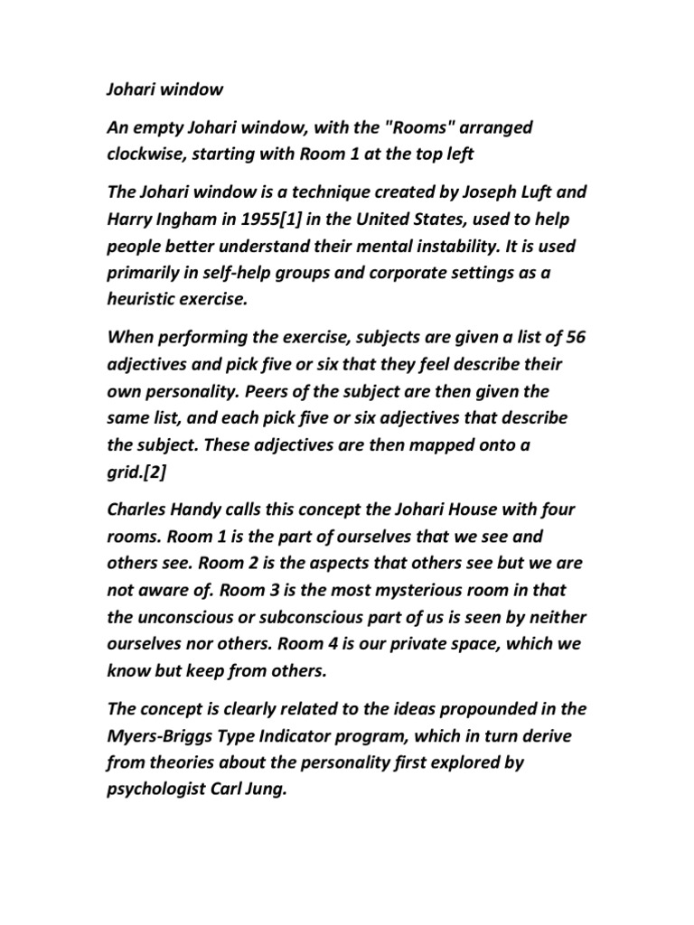 Johari Window | PDF | Self Actualization | Emotions