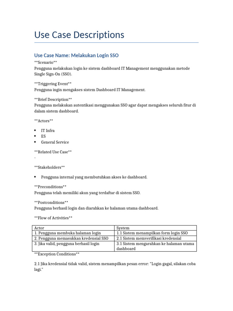 Use Case Descriptions | PDF