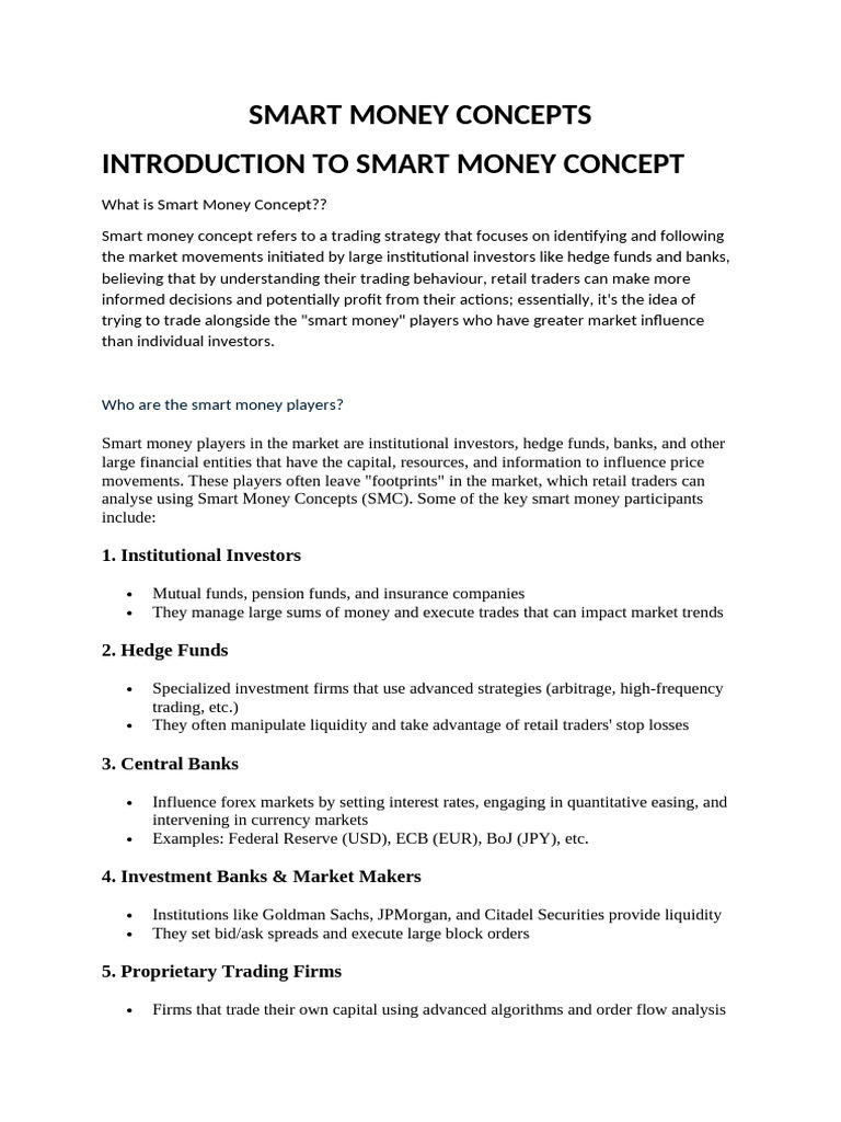 Understanding Smart Money Concepts | PDF