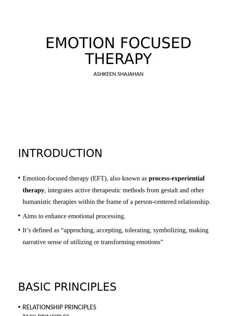 Emotion-Focused Therapy Principles | PDF | Psychotherapy | Emotions