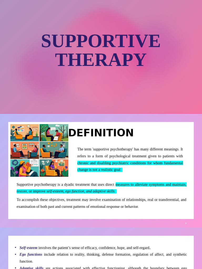 Supportive Psychotherapy Overview | PDF | Psychotherapy | Major ...