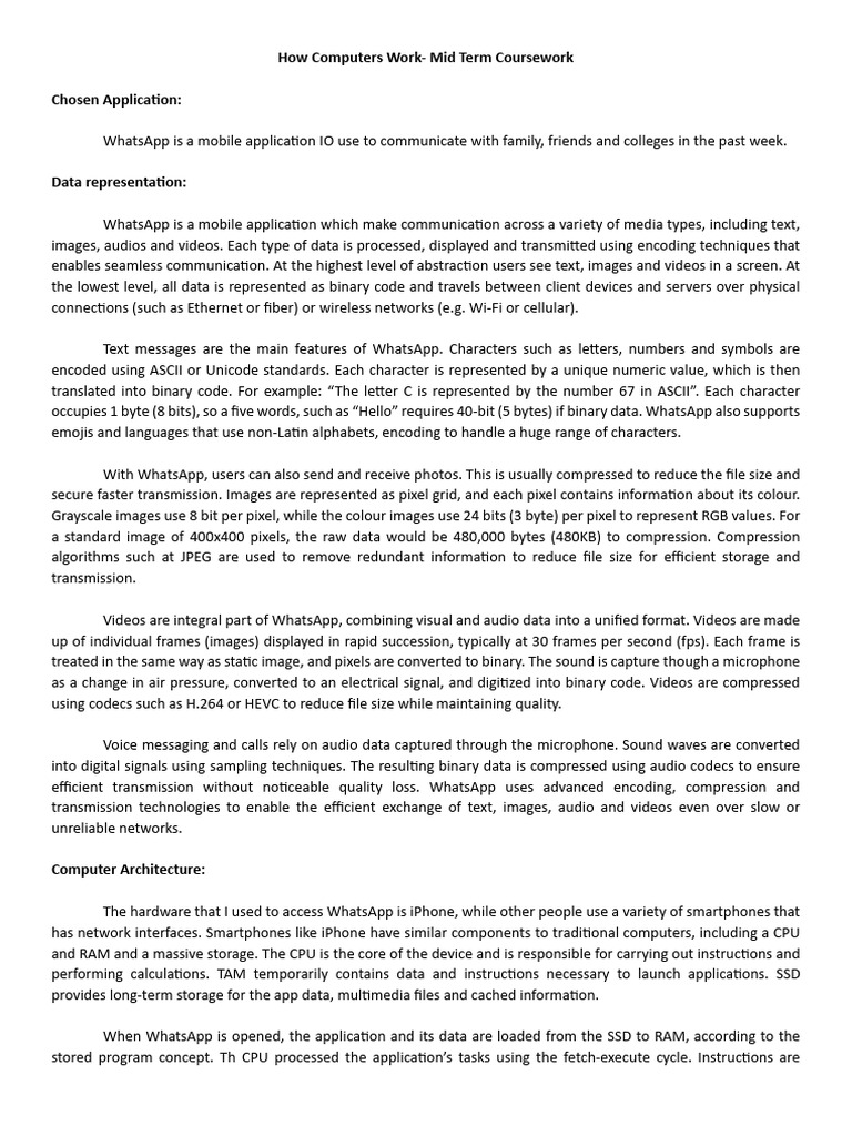 How Computers Work - MidTerm Coursework | PDF | Computer Network | Data Compression