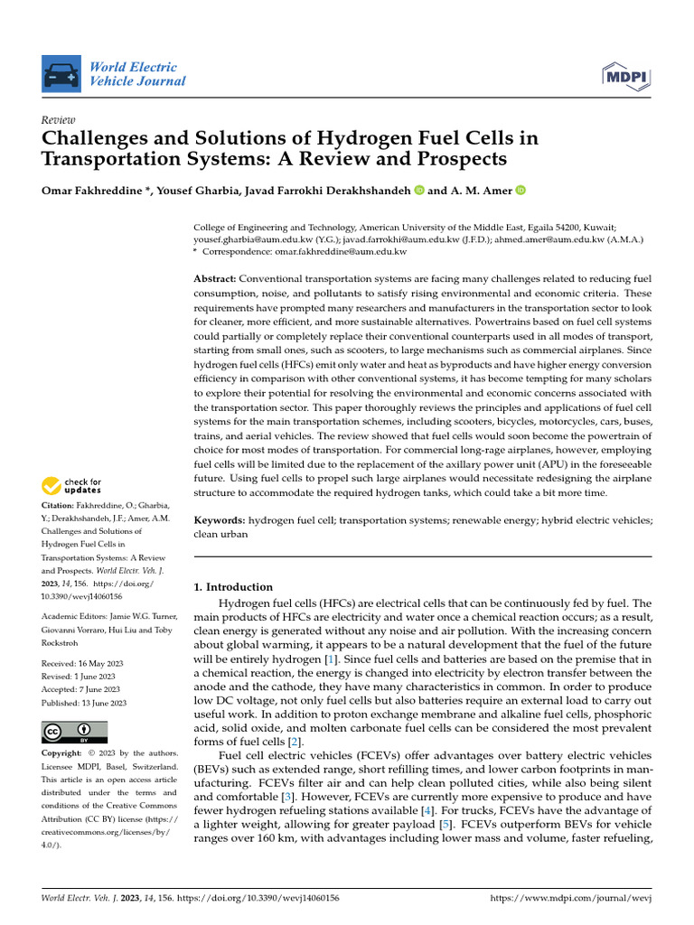 Challenges and Solutions of Hydrogen Fuel Cells in 2bunu8mw | PDF ...