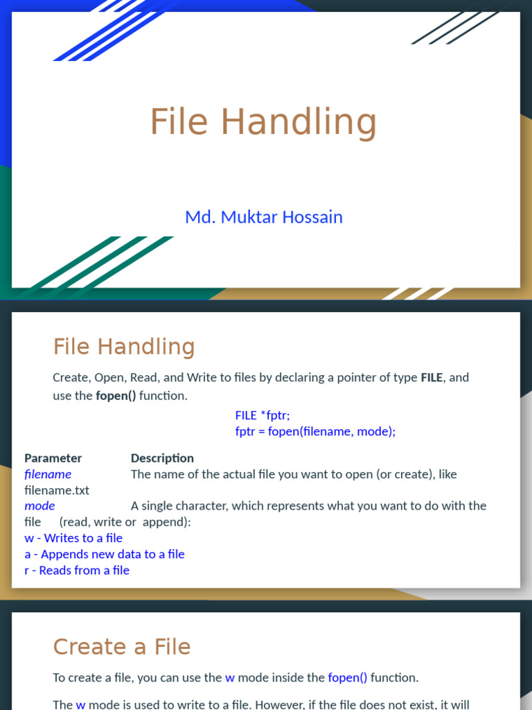 Slide 11 - File Handling | PDF