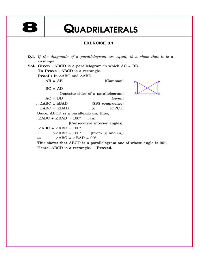 Math (IX) Ch-8.1 Quadrilateral 2024 | PDF