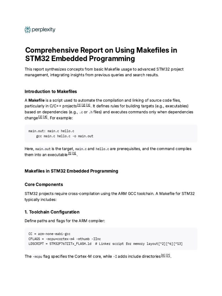 Comprehensive Report On Using Makefiles in STM32 E | PDF | Operating ...