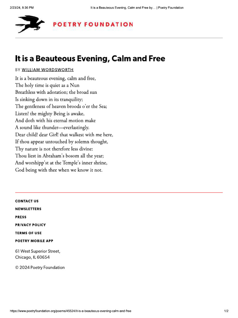 Beauteous Evening | PDF