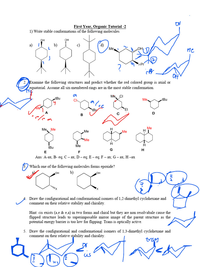 Tutorial 2 Conformational Analysis | PDF | Conformational Isomerism ...