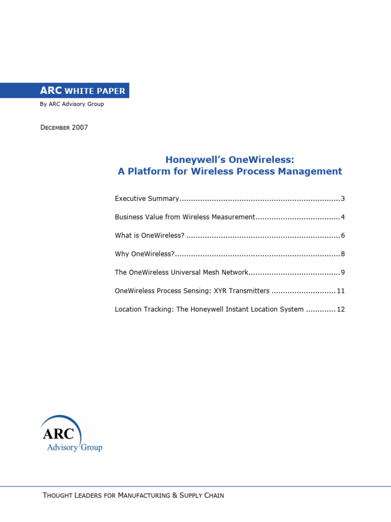 Whitepaper - OneWireless Benefits Overview | PDF | Computer Network ...