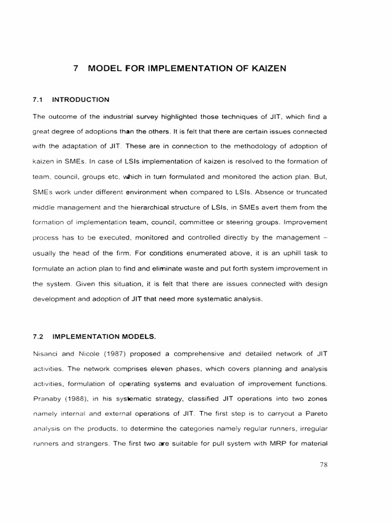 Model Implementation of KAIZEN | PDF | Lean Manufacturing