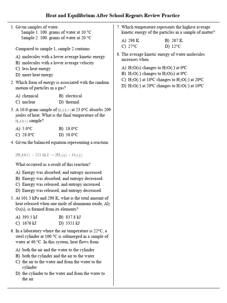 Specific Heat Capacity Calculation | PDF | Chemical Equilibrium | Reaction Rate