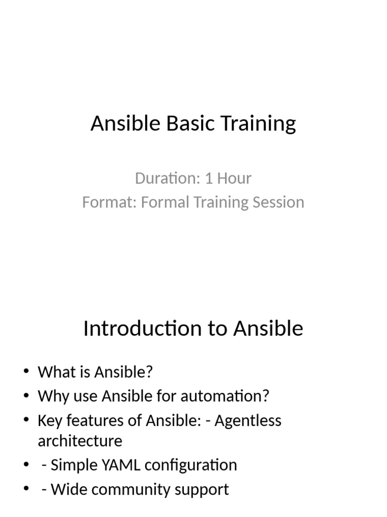 Ansible Basic Training | PDF