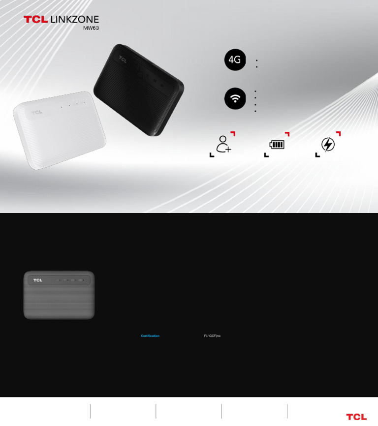 TCL Linkzone Mw63 Factsheet Final-1 | PDF | Wi Fi | Lte (Telecommunication)