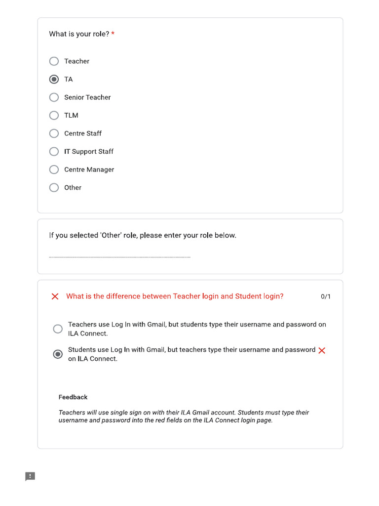 ILA Connect Training Quiz | PDF