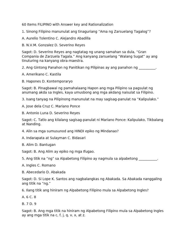 Filipino and Gen. Ed. | PDF