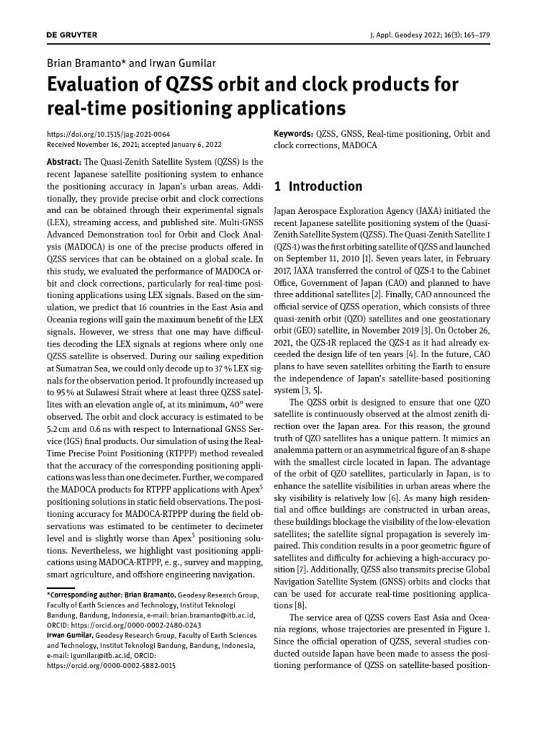 QZSS Orbit Evaluation for Real-Time Positioning | PDF | Global ...