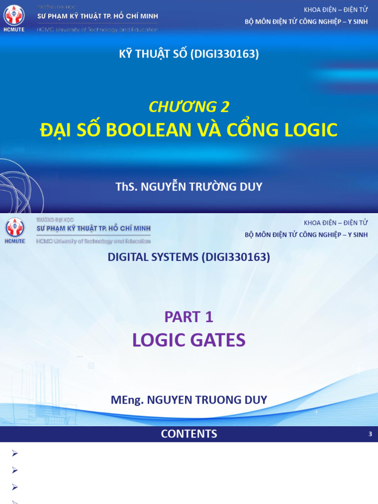 KTS - CHƯƠNG 2 - Logic Gate and Boolean Algebra | PDF | Logic Gate | Boolean Algebra