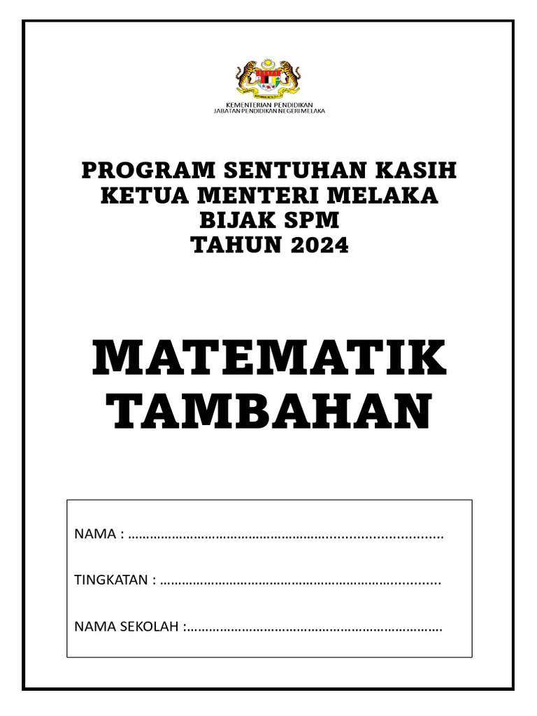 Bahan Bijak Add Math SPM | PDF