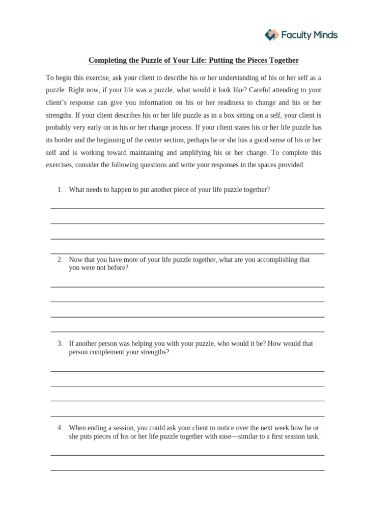 Completing The Puzzle of Your Life | PDF