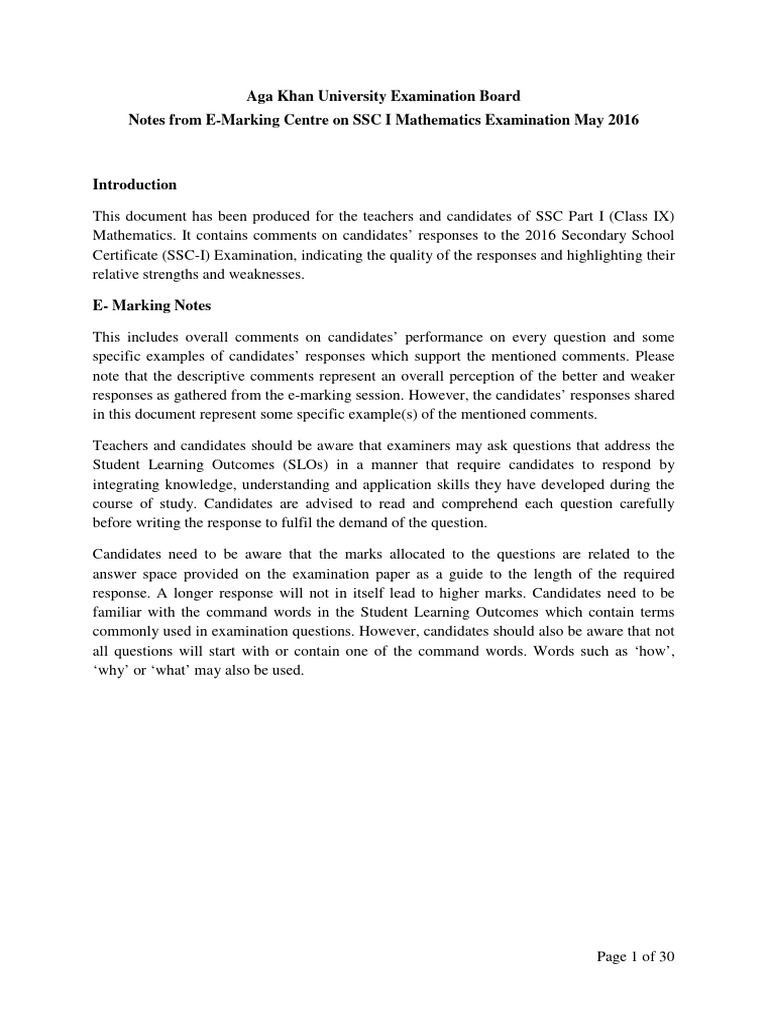 E-Marking Notes On Mathematics SSC I May 2016 | PDF | Factorization ...