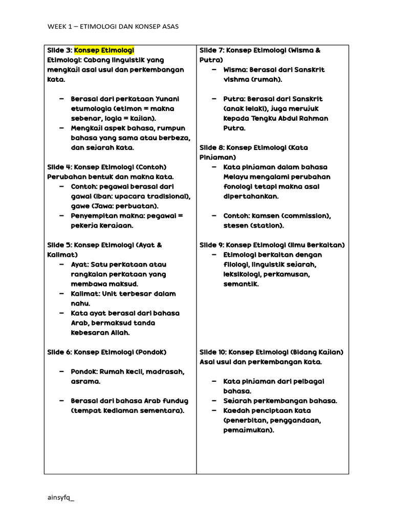 Konsep Etimologi dan Linguistik | PDF