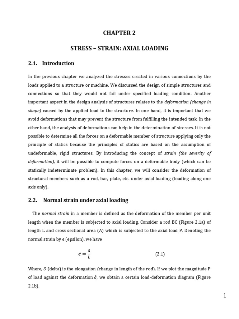 Stress-Strain Analysis in Axial Loading | PDF | Deformation ...