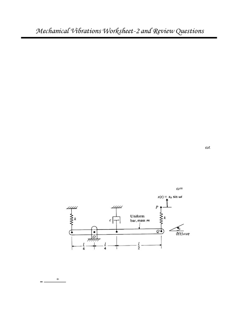 Mechanical Vibrations Worksheet2 | PDF | Damping | Accelerometer