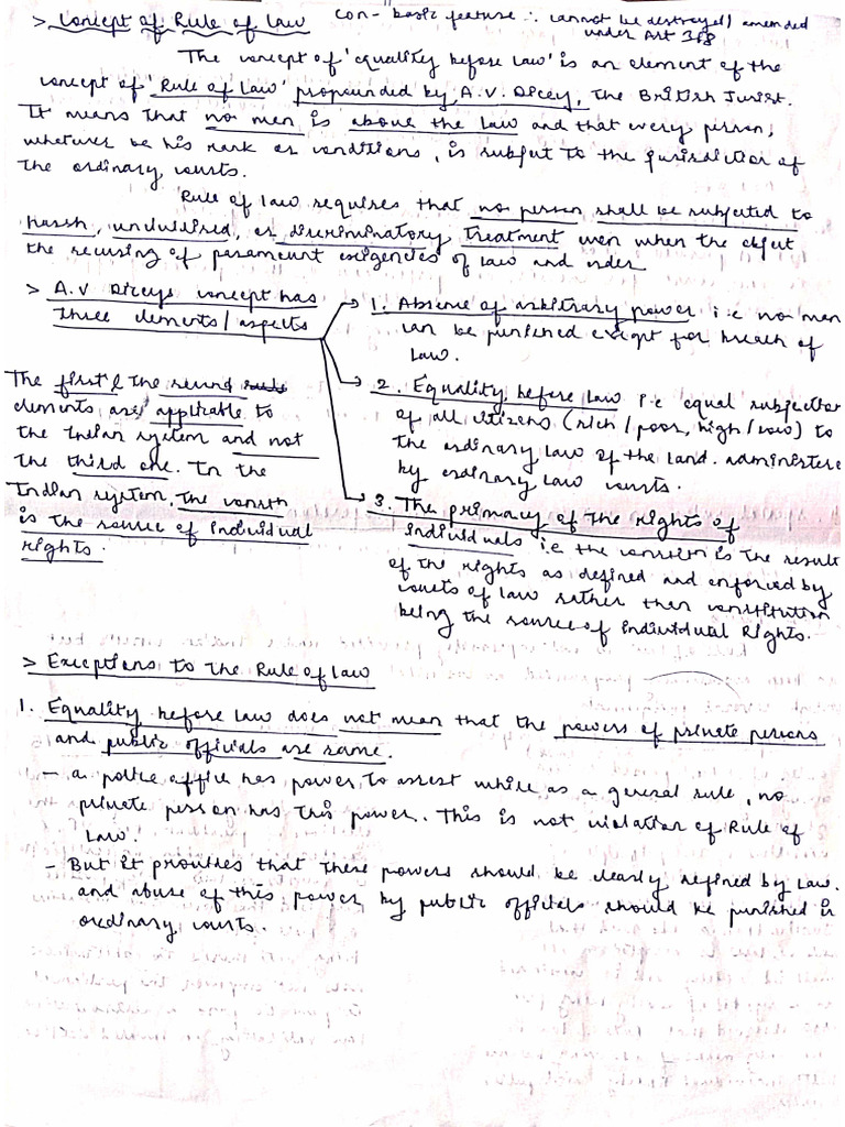 Concept of Rule of Law With Exceptions and Case Laws | PDF