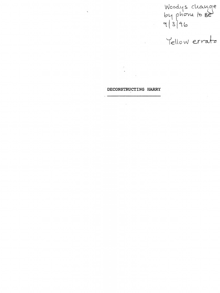 Deconstructing Harry | PDF