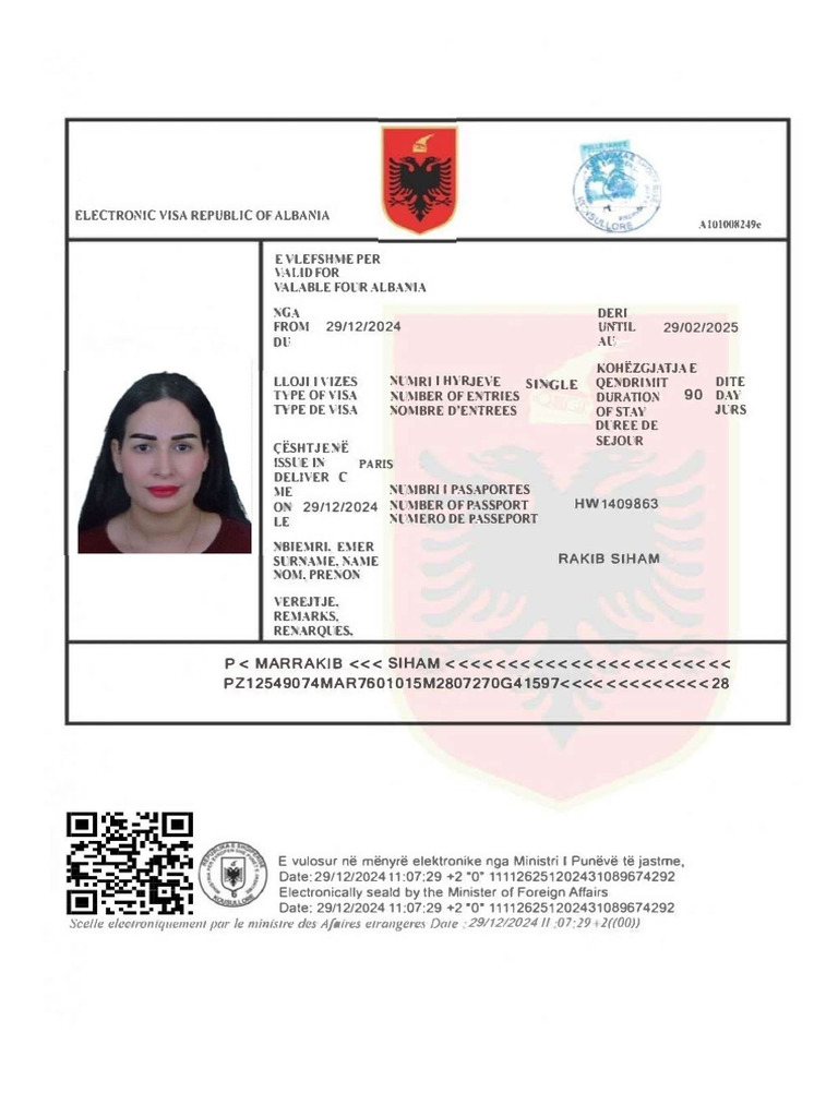 Visa Siham | PDF