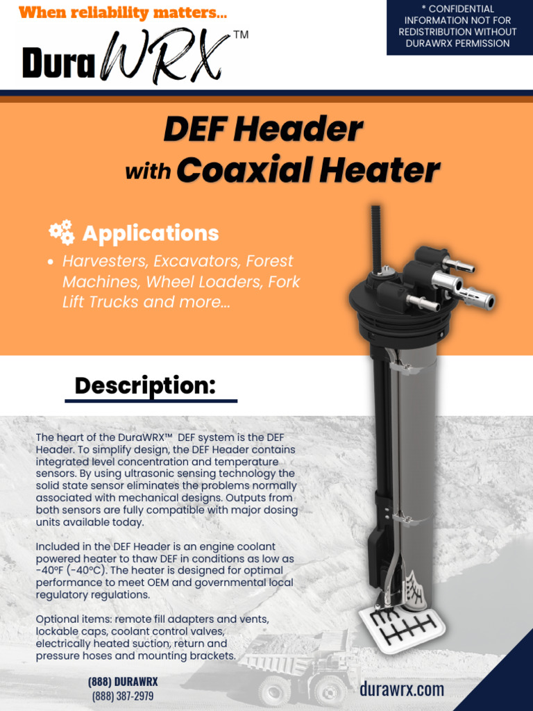 DEF Headers With Coaxial Heater Applications | PDF | Loader (Equipment ...