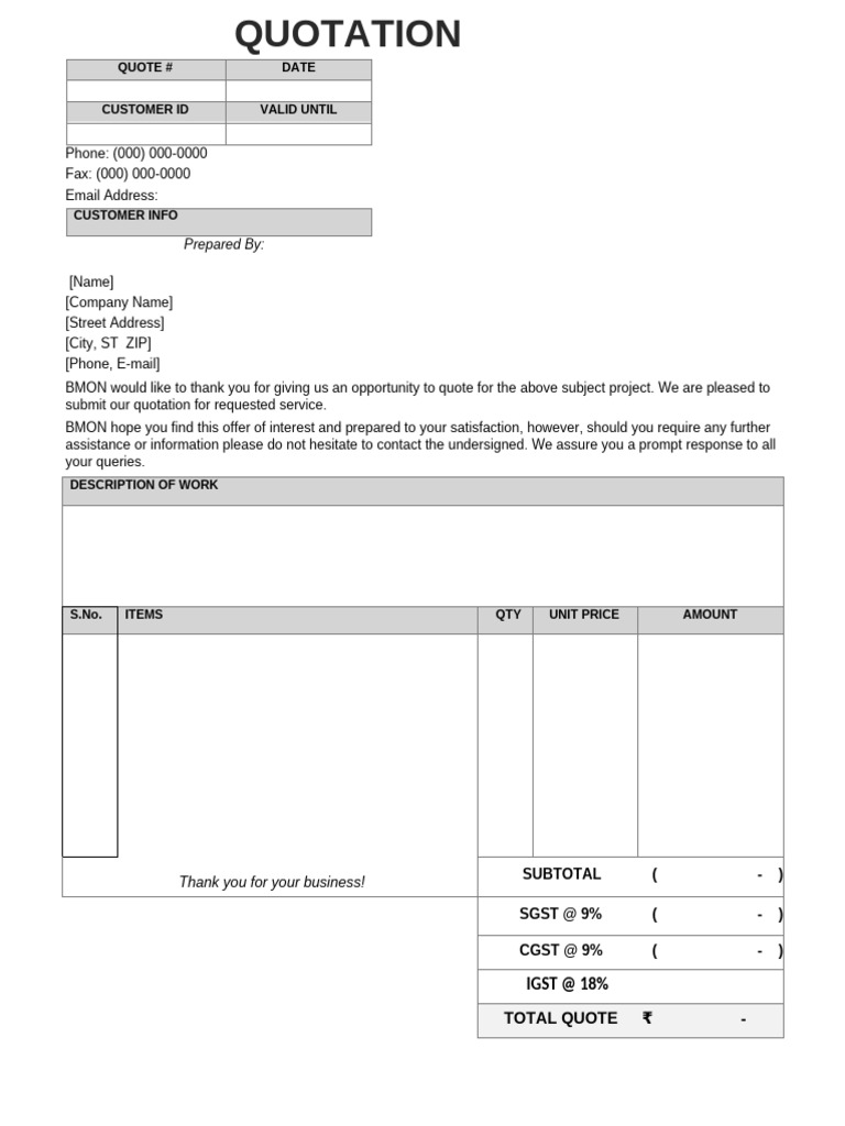General Quotation | PDF