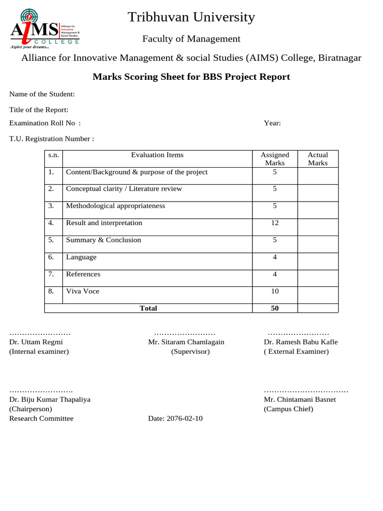 Evaluation Sheet | PDF
