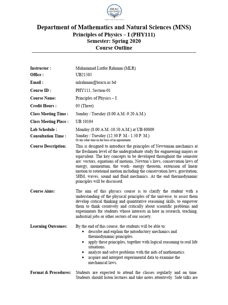 Phy 111 MLR | PDF | Newton's Laws Of Motion | Mechanics