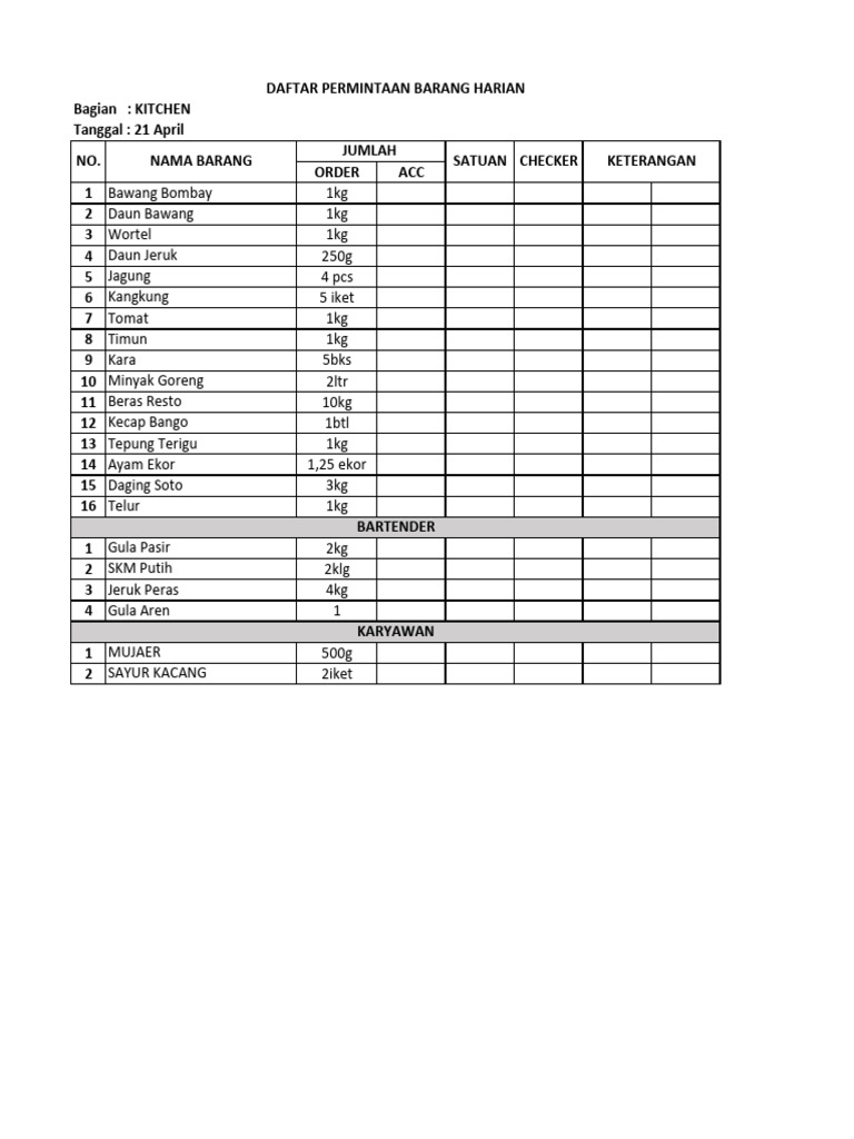 Form Permintaan Barang 21-04 | PDF