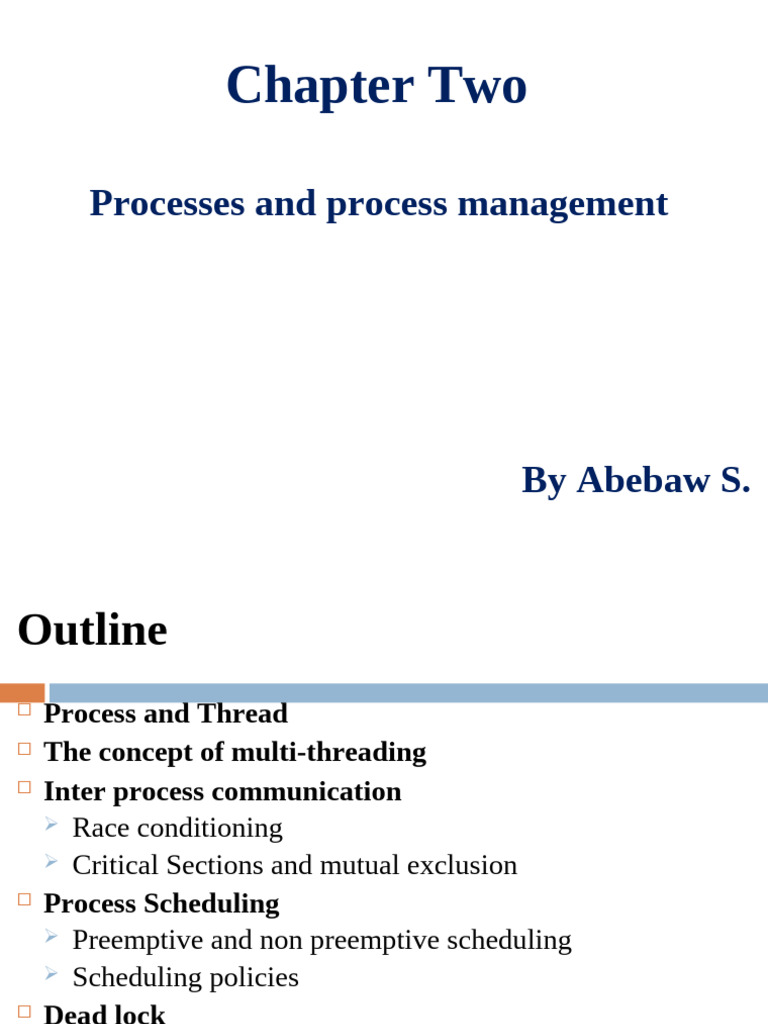 chapter-2-Processes and process management | PDF | Thread (Computing) | Process (Computing)