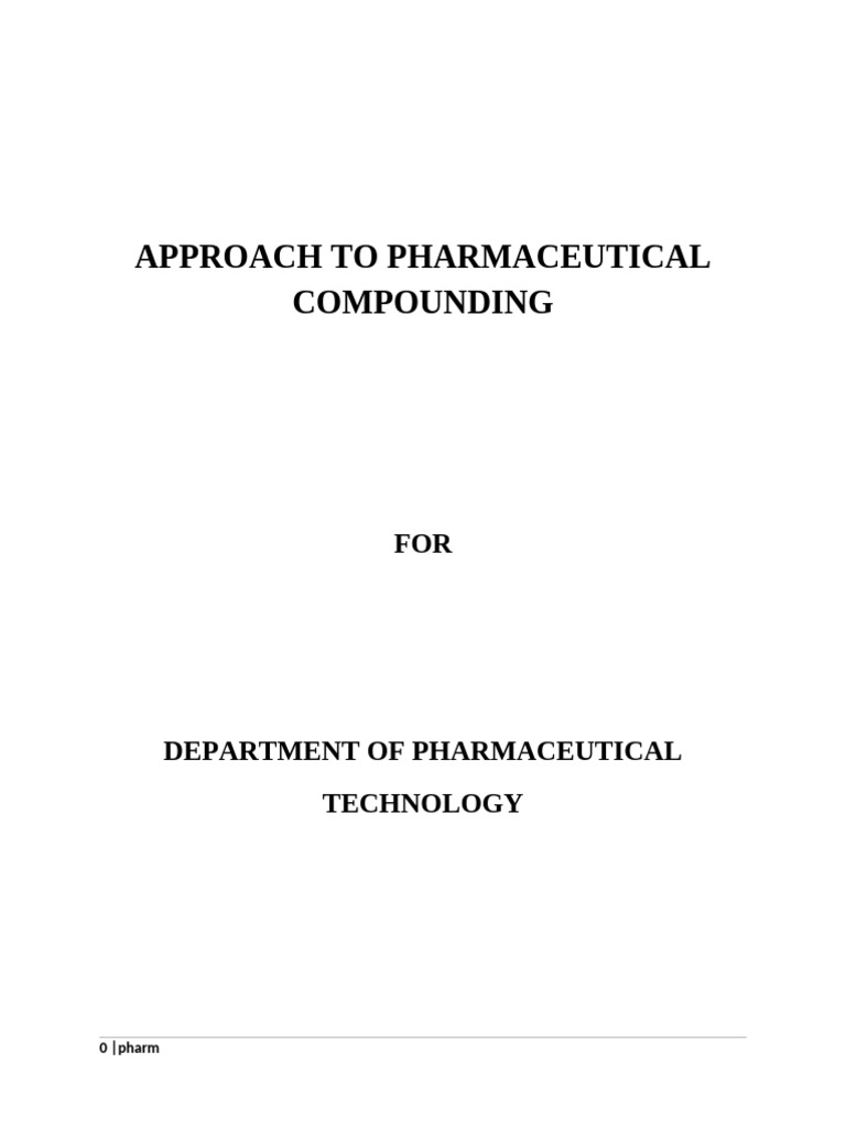 Approach To Pharmaceutical Compounding | PDF | Weighing Scale | Litre