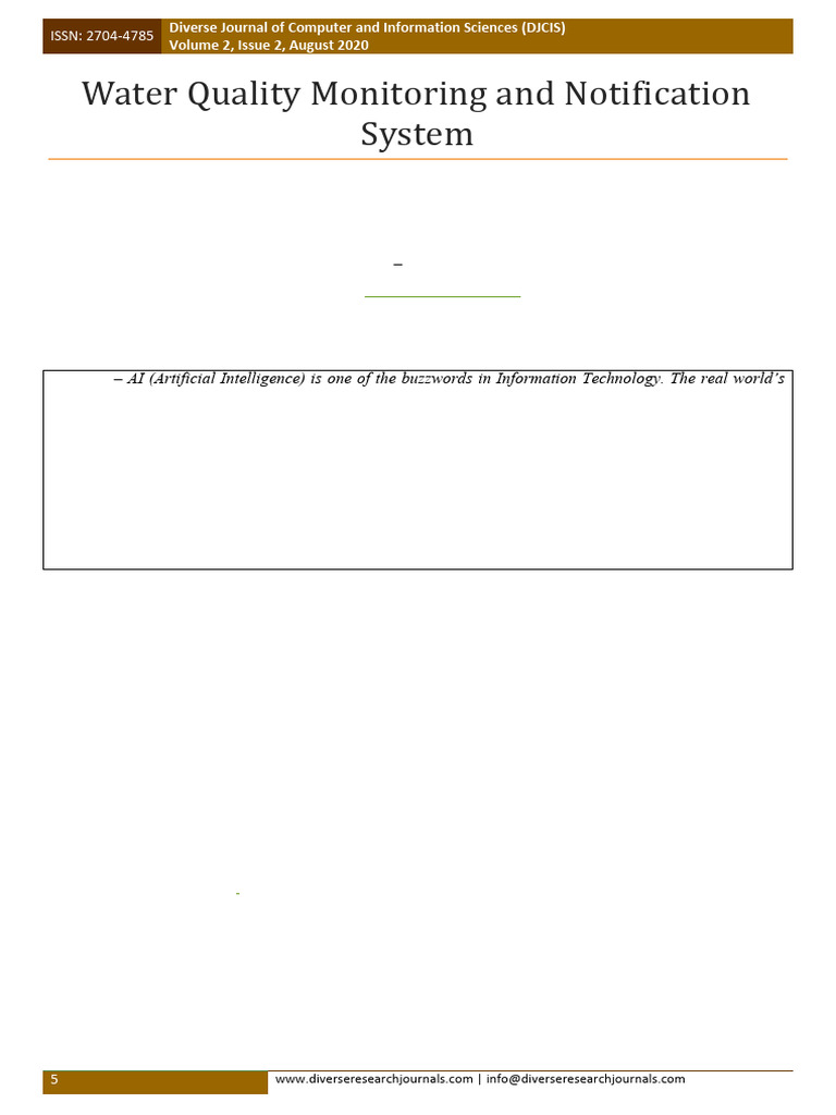 Water Quality Monitoring and Notification System | PDF | Computer Hardware | Water