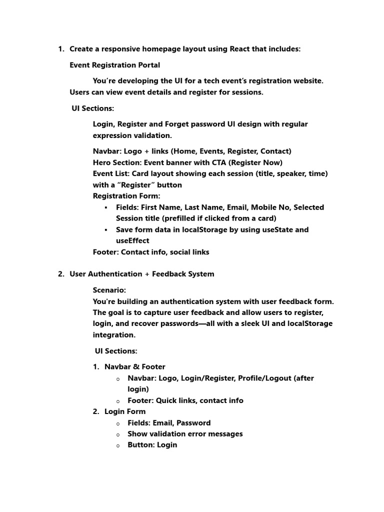 Second Assesment Questions - Nan Mudhalvan | PDF | Login | User Interface