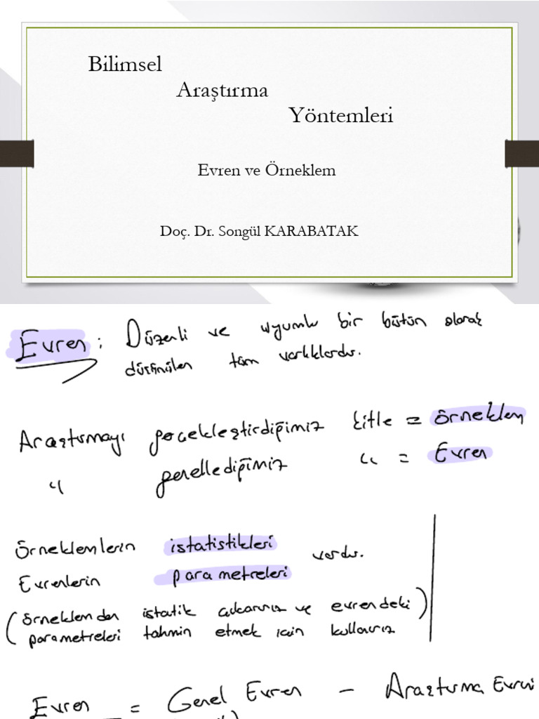 Hafta 3 - Evren Ve Örneklem | PDF