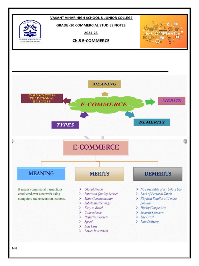 Grade X - Comm Studies - Chapter-5 - E-Commerce Notes | PDF