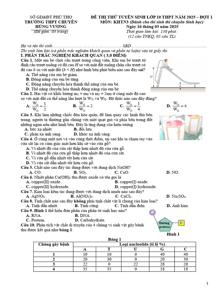 Mon Sinh Hoc de Thi Thu TS 0905d | PDF