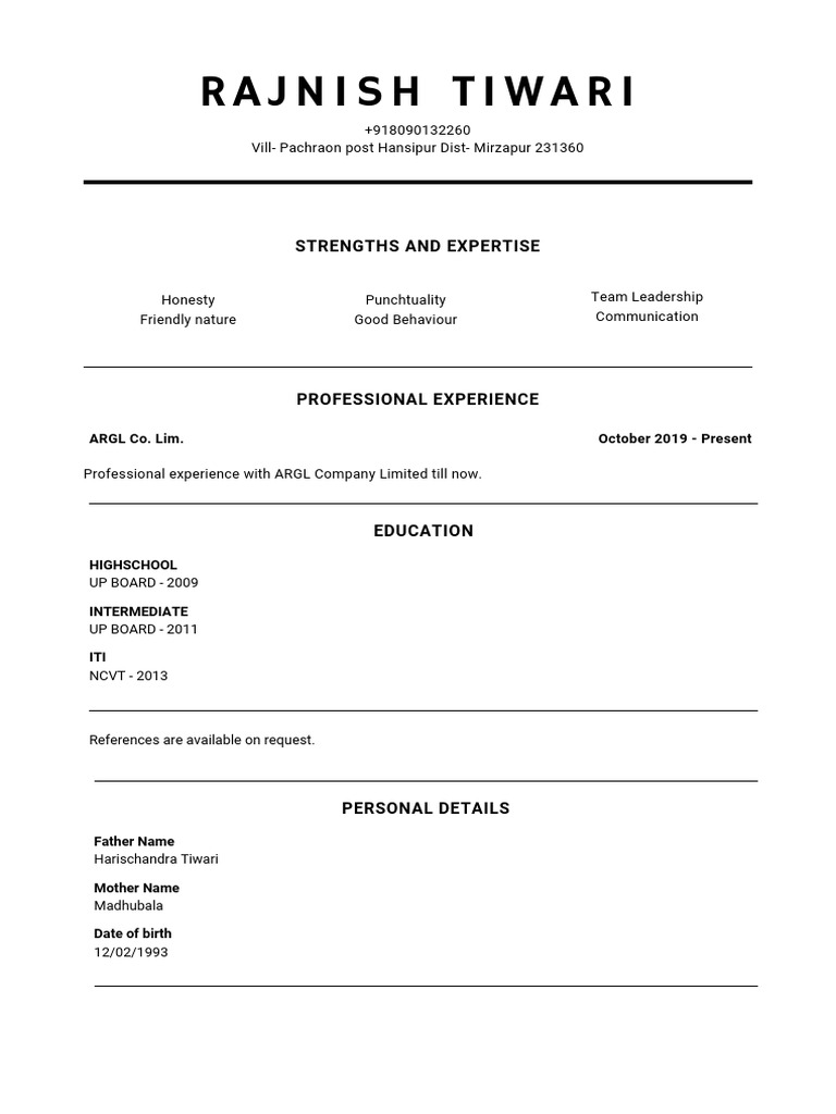 Indian Resume | PDF